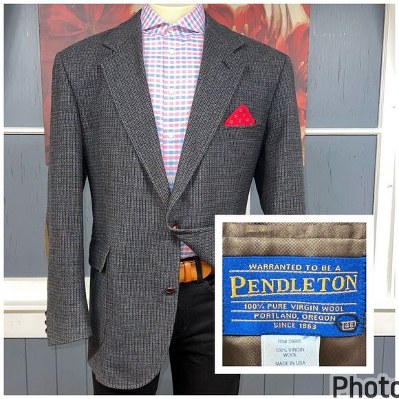 Pendleton | Suits & Blazers | Vintage Pendleton Tweed Blazer Mens 46l ...